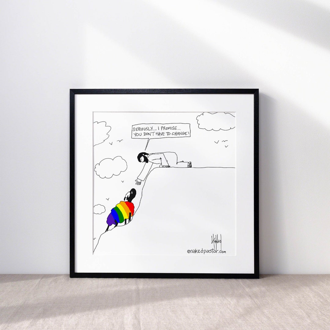 LGBTQ+ Jesus Cartoon Print: Queer Christian Art - Etsy