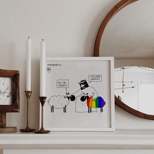 Queer Jesus Cartoon Print: LGBTQ Christian Art, Pride Month Decor - Etsy
