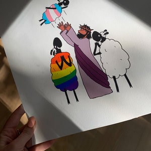 LGBTQ+ Christian Family Art Print: Jesus Cartoon (digital Download) - Etsy