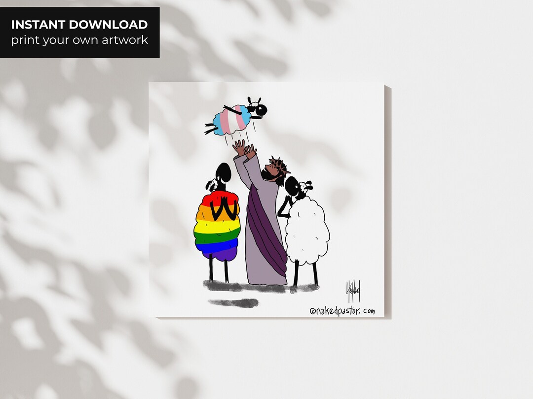 LGBTQ Family and Jesus Printable Art Queer Christian Parent LGBTQ Jesus ...