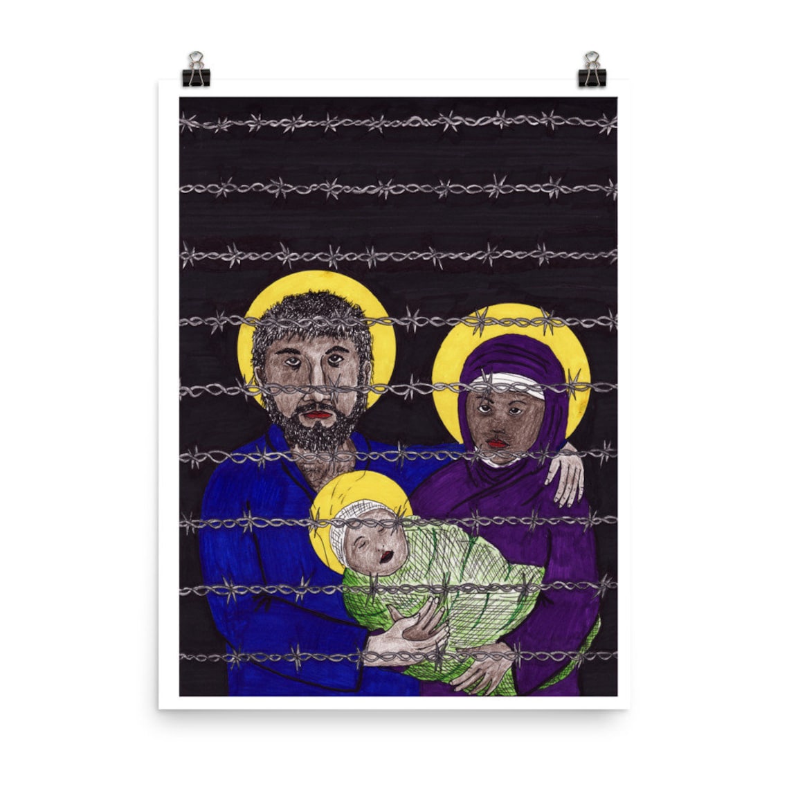The Holy Family Print Refugee Jesus Christ Refugee Art | Etsy