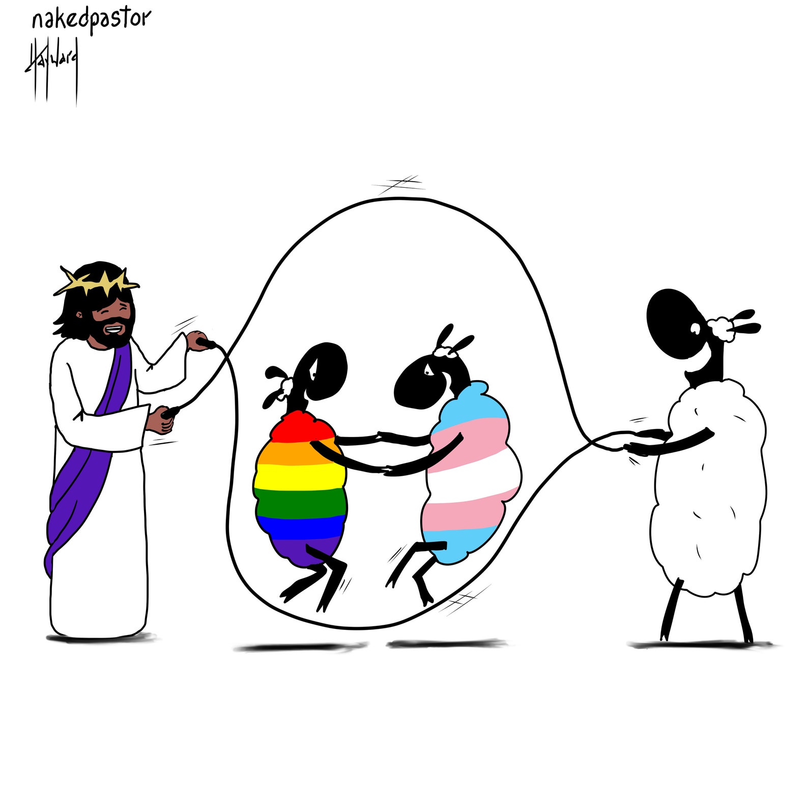 Queer Christian Art Print: Jesus & LGBTQIA+ Friends (digital Download ...