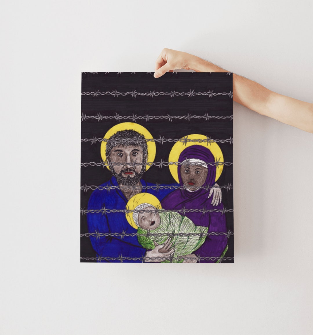 The Holy Family Print, Refugee Jesus Christ, Refugee Art, Modern ...