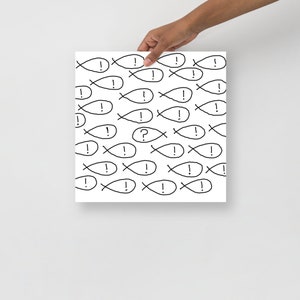 Swimming Fish Artwork: Go Against the Flow Print, Swim Upstream, Cute ...