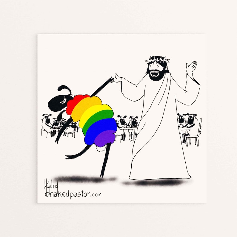 Printable Queer Christian Art Jesus Dances With the LGBTQ - Etsy