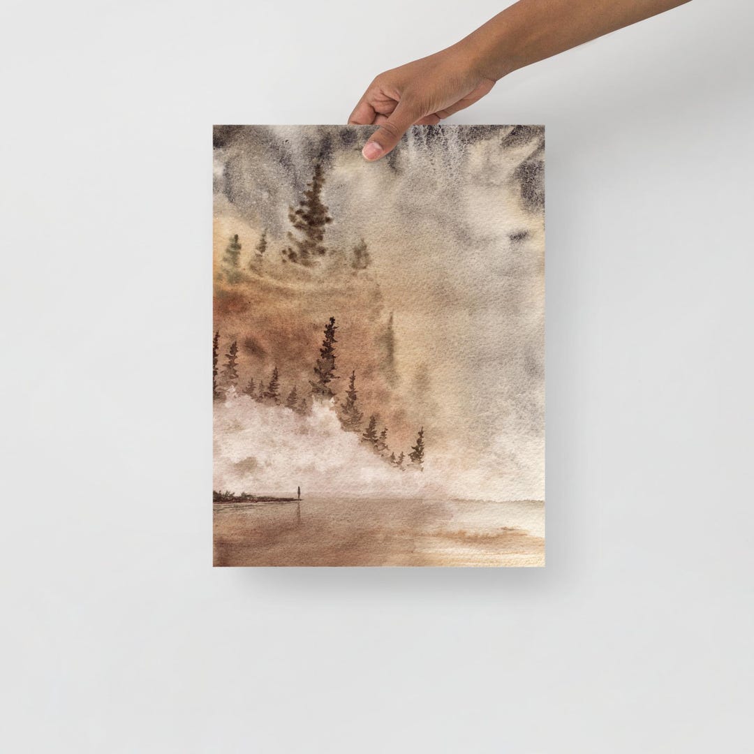 Watercolor Forest Art Print: Calming Landscape Poster - Etsy