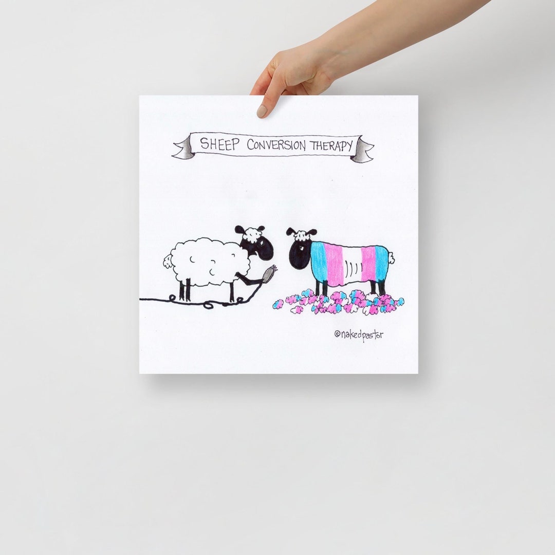 Transgender Art Print: Sheep Conversion Therapy, Square Poster Wall ...