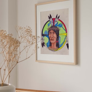 Indigenous Christ Portrait, Printable Standing Rock Art, First Nations ...