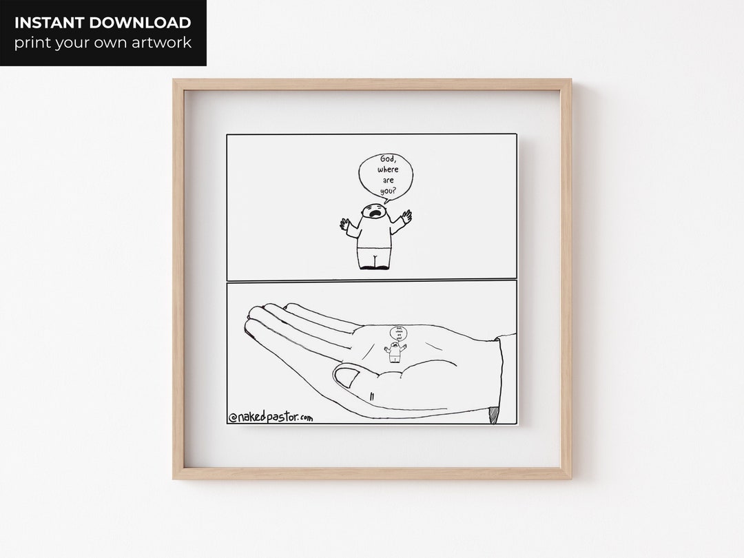 God Where Are You Cartoon Print: Christian Art (digital Download) - Etsy