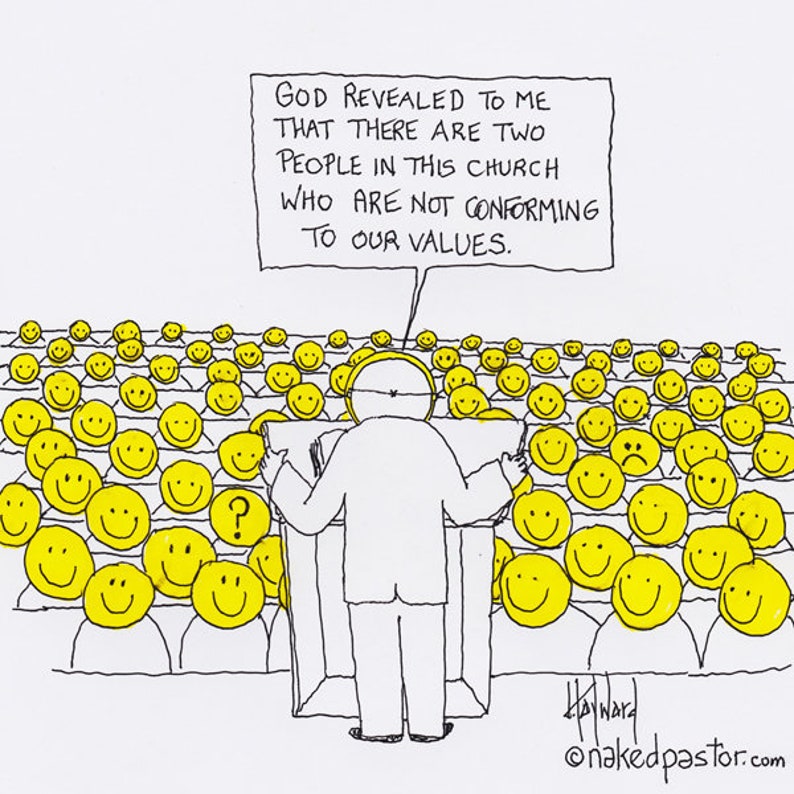 Conforming to Our Values CARTOON | Etsy
