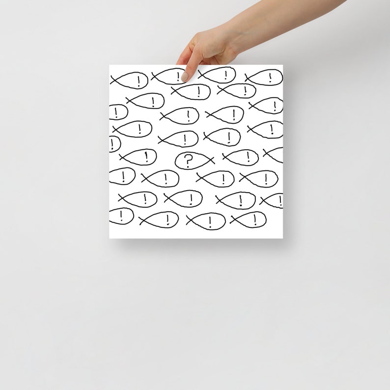 Swimming Fish Art Print: Questioning Conformity, Inspirational Wall Art ...