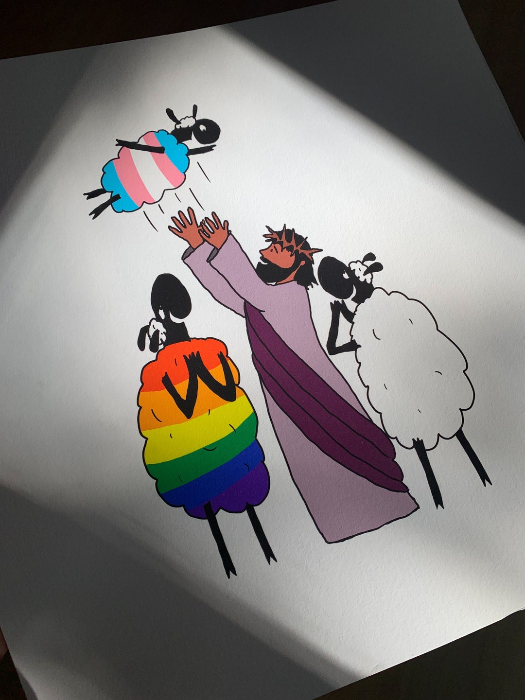 Queer Progressive Christian Art LGBTQ Jesus Family Fun Print Physical ...