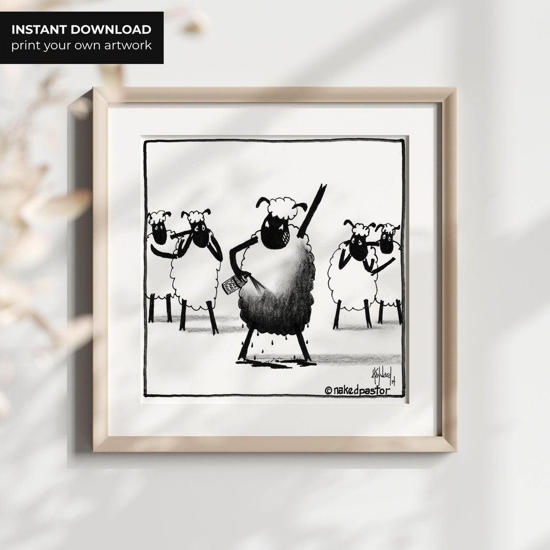 Printable Black Sheep Poster: Funny Cartoon for Independent Free ...