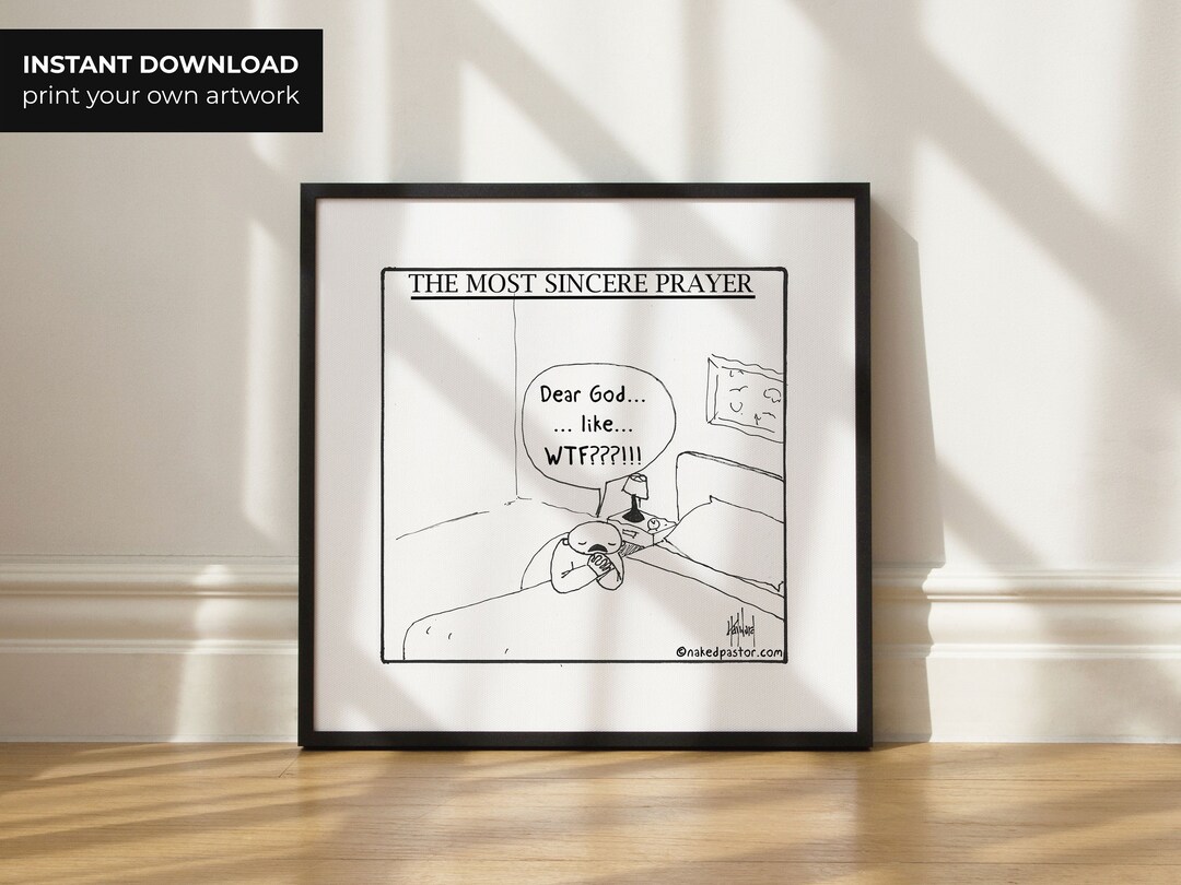 Funny Prayer Cartoon | the Most Sincere Prayer | Black and White ...