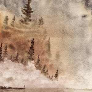 Watercolor Forest Art Print: Calming Landscape Poster - Etsy