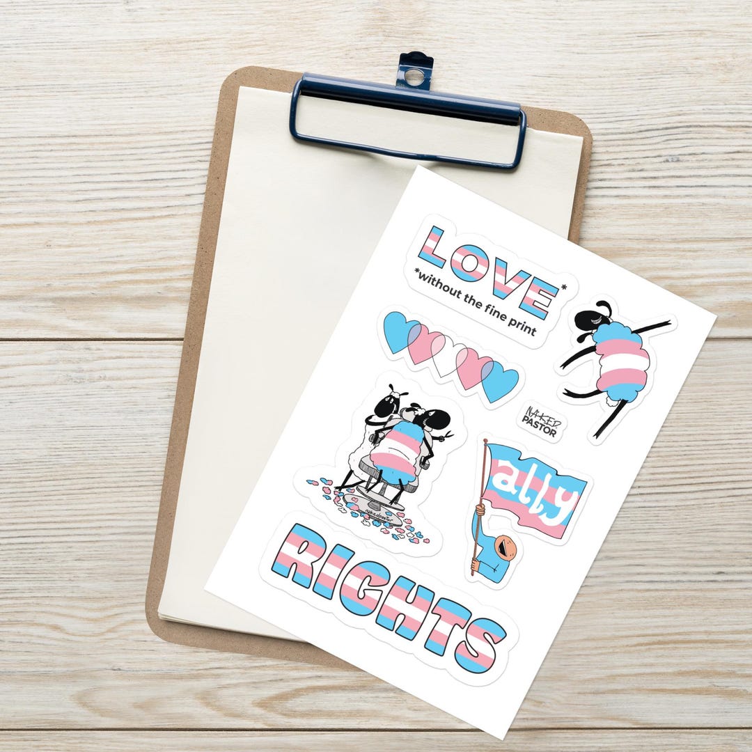 Trans Pride Sticker Set: LGBTQ+ Affirmation Decals - Nakedpastor Art - Etsy