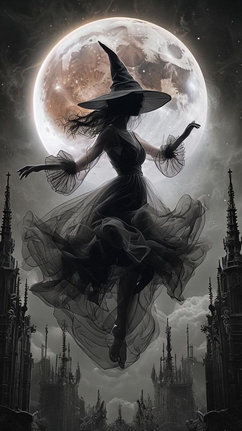Floating Witch. Digital Download for Endless Creative Needs - Etsy