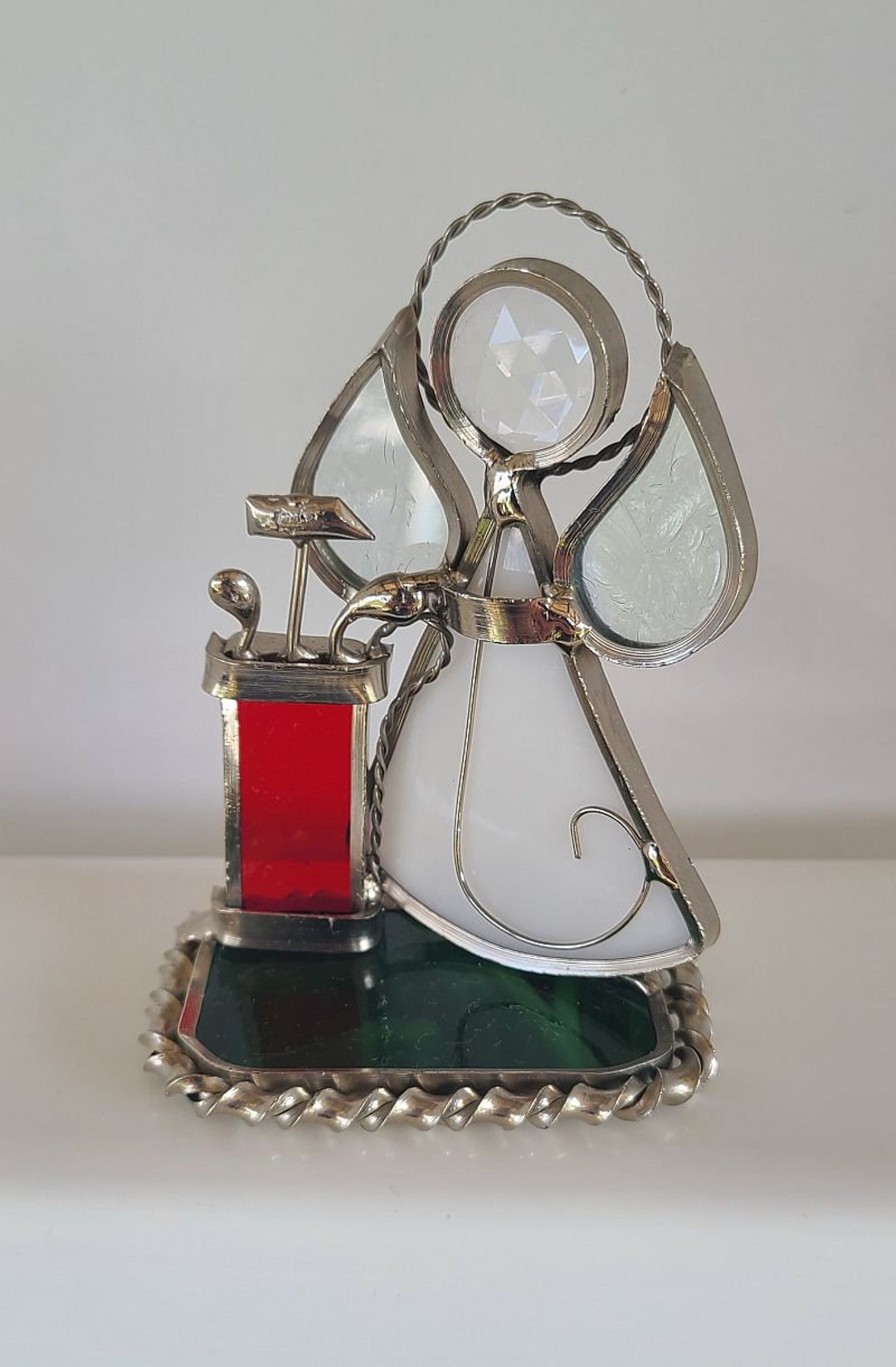 Stained Glass Golf Angel Figurine - Etsy