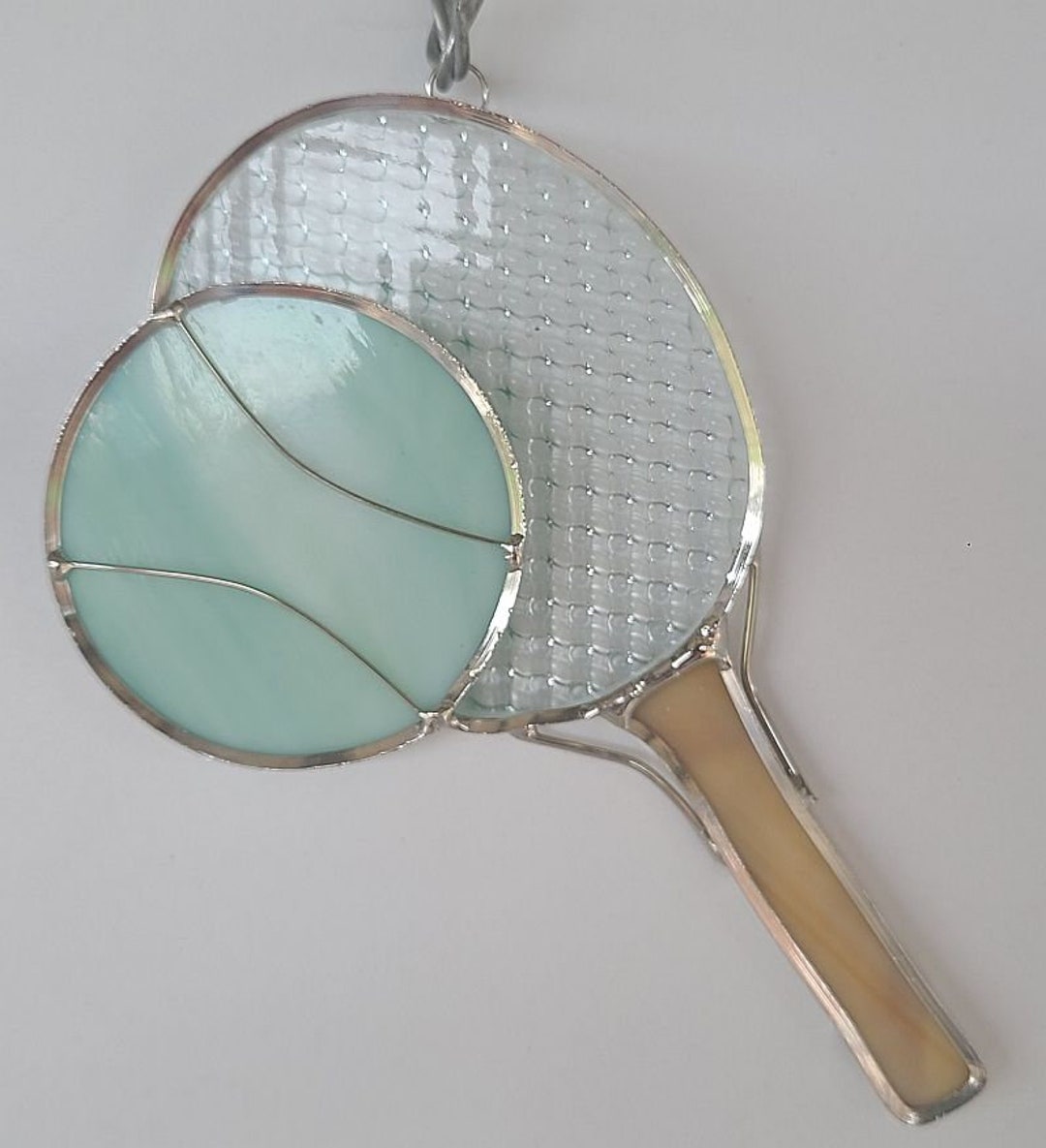 Stained Glass Tennis Racket and Tennis Ball Suncatcher - Etsy