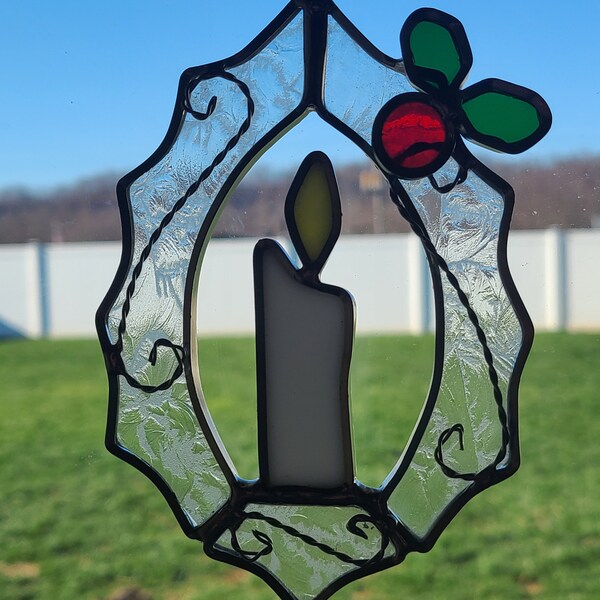 Christmas Stained Glass Wreath - Etsy