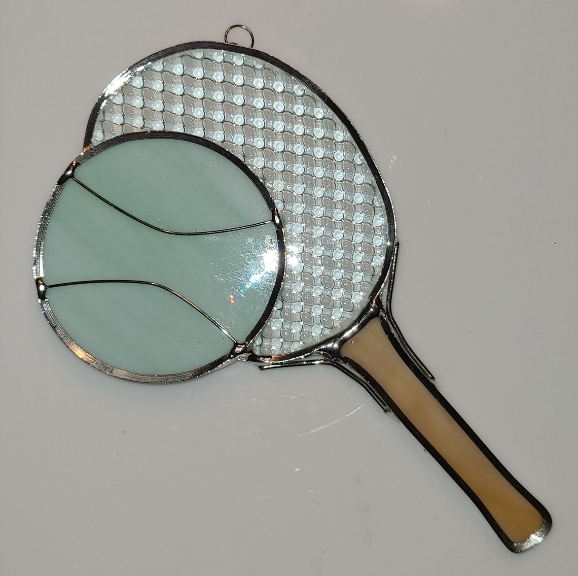 Stained Glass Tennis Racket and Tennis Ball Suncatcher - Etsy