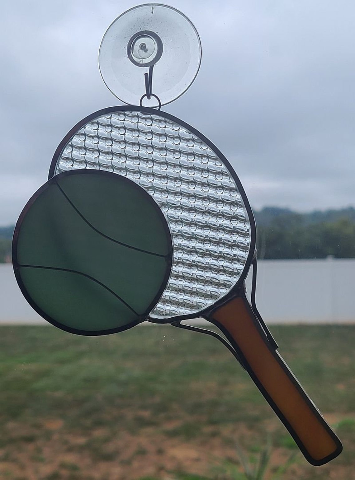 Stained Glass Tennis Racket and Tennis Ball Suncatcher - Etsy