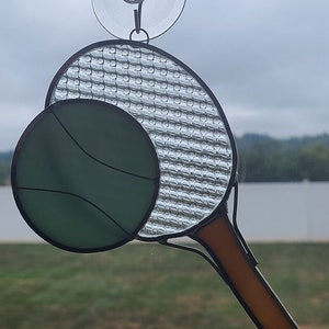 Stained Glass Tennis Racket and Tennis Ball Suncatcher - Etsy