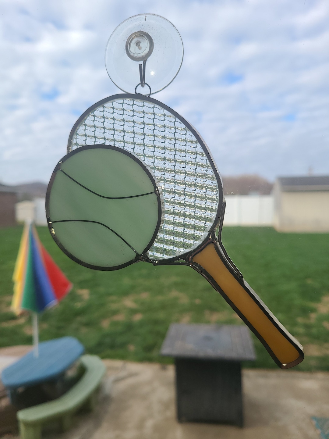 Stained Glass Tennis Racket and Tennis Ball Suncatcher - Etsy