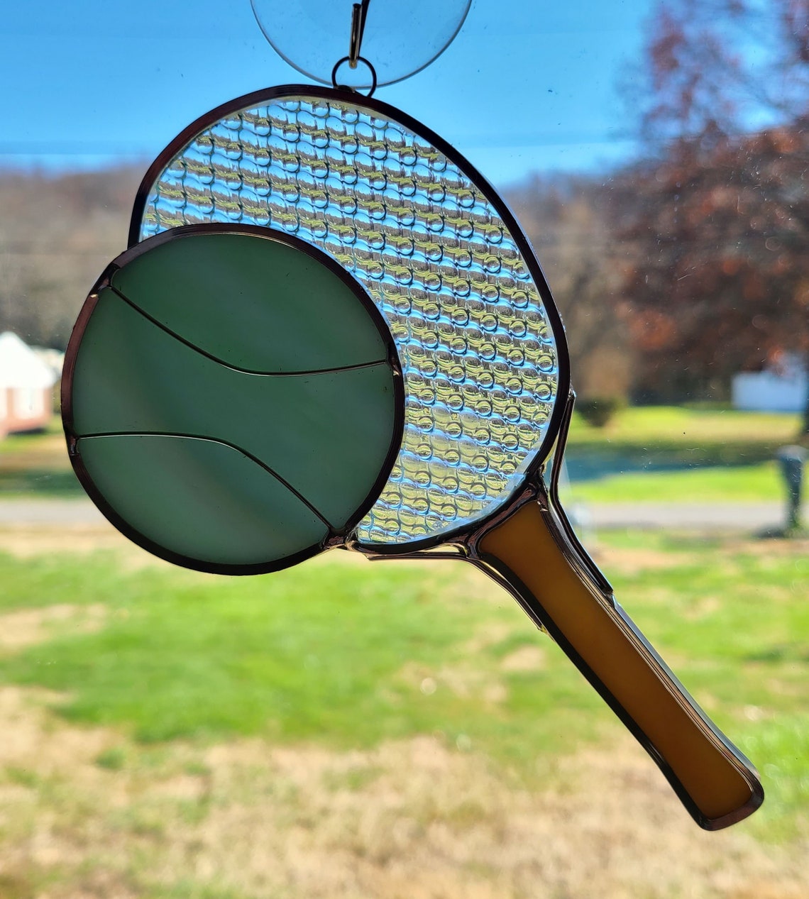 Stained Glass Tennis Racket and Tennis Ball Suncatcher - Etsy