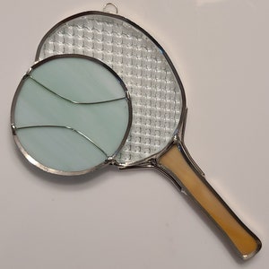 Stained Glass Tennis Racket and Tennis Ball Suncatcher - Etsy