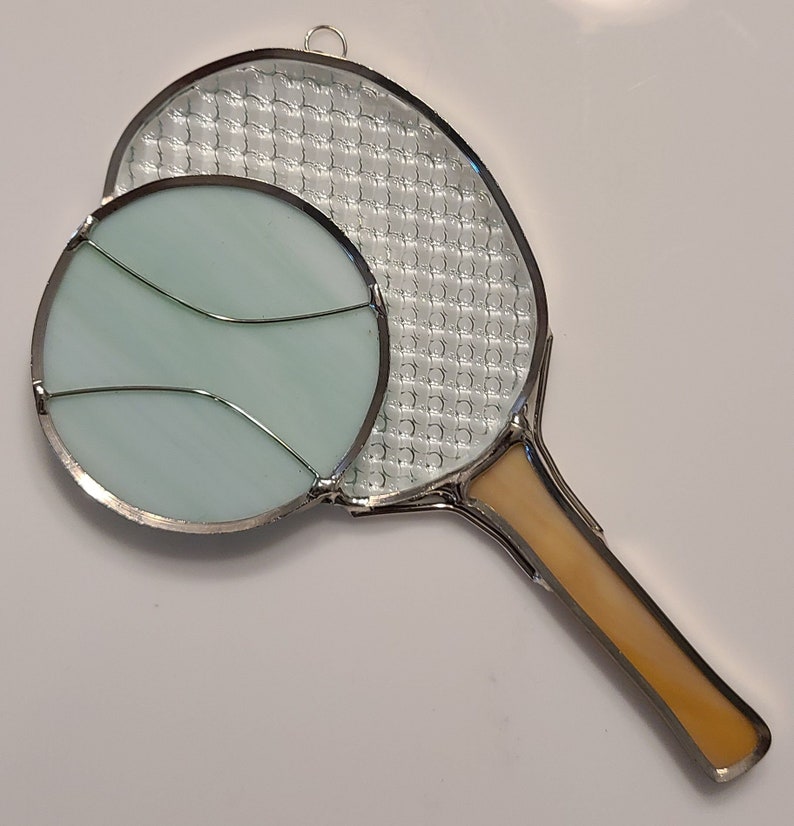 Stained Glass Tennis Racket and Tennis Ball Suncatcher - Etsy