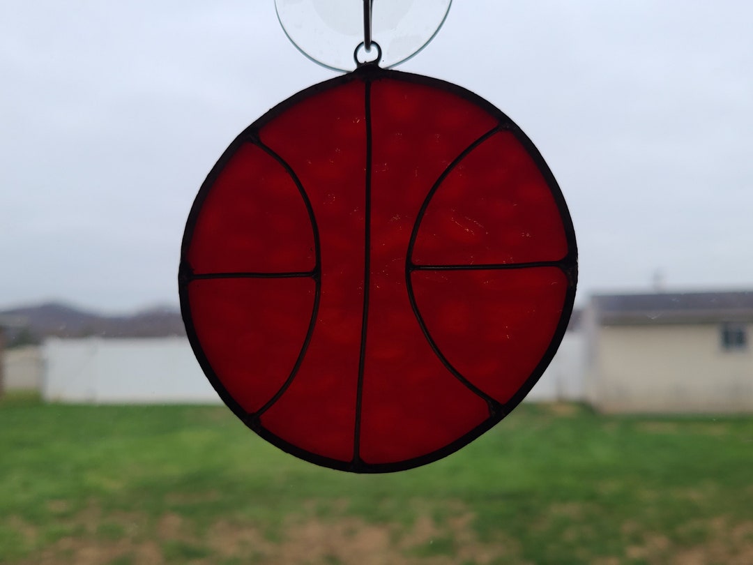 Stained Glass Basketball Suncatcher - Etsy