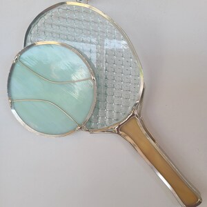 Stained Glass Tennis Racket and Tennis Ball Suncatcher - Etsy