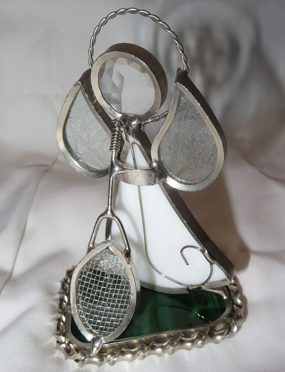 Stained Glass Tennis Angel Figurine - Etsy