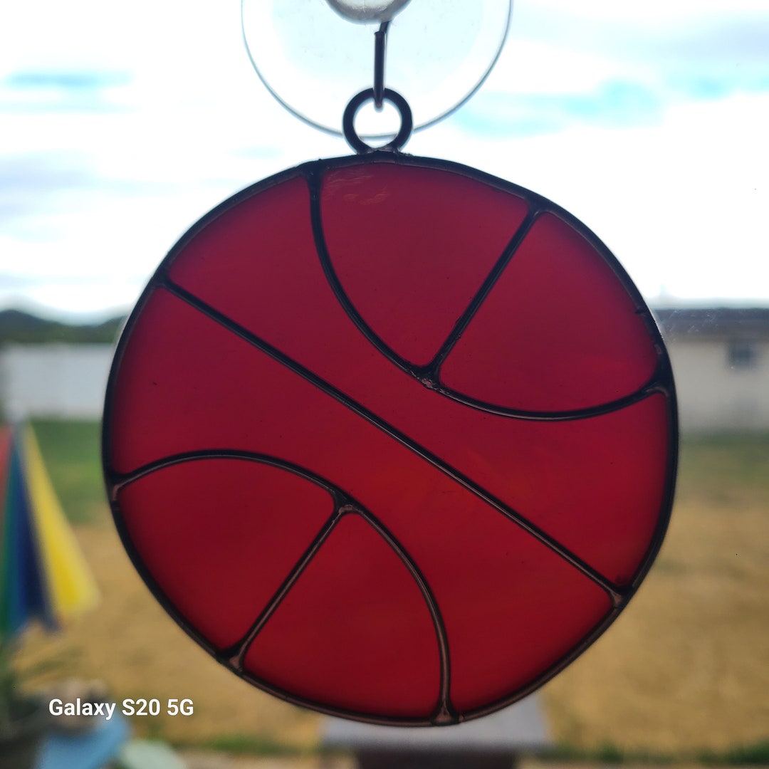 Stained Glass Basketball Suncatcher - Etsy