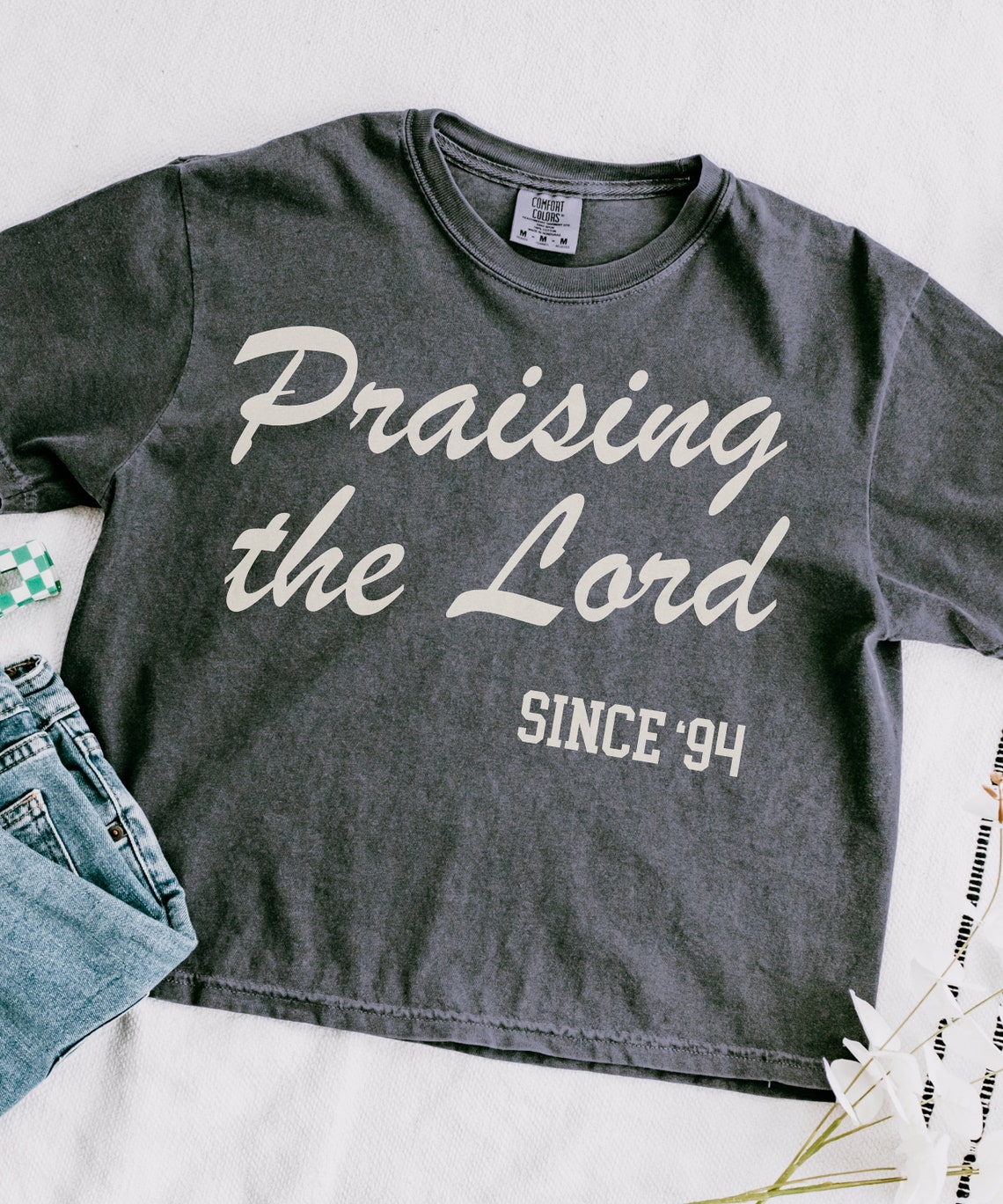 Custom Birth Year Shirt Christian Crop Top Praise the Lord Tee ...