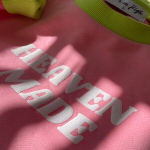 Christian Puff Print Crewneck: Heaven Made Two-toned Sweatshirt - Etsy