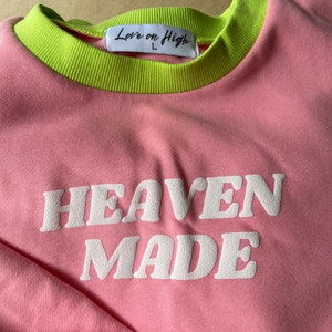 Christian Puff Print Crewneck: Heaven Made Two-toned Sweatshirt - Etsy