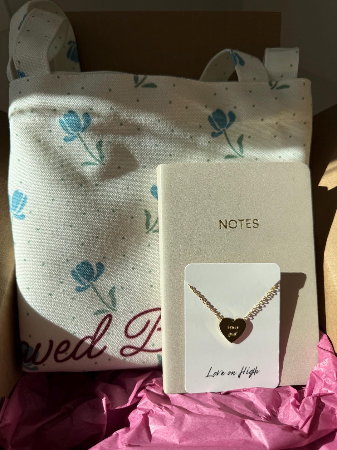 Bible Study Gift Box Christian Gift Box for Her Floral Tote Bag Gold ...