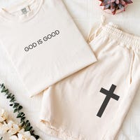 Armor of God Cross Shield Men’s Fleece Shorts – Embroidered Christian ...