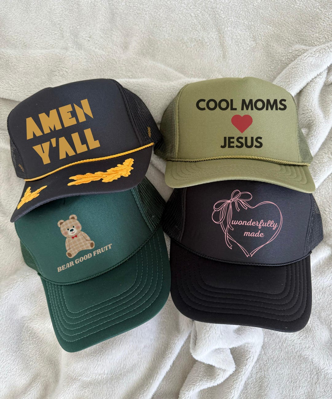 Christian Trucker Hat Custom Faith Based Snapback for Moms Bible Study ...