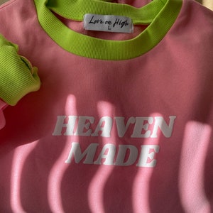 Christian Puff Print Crewneck: Heaven Made Two-toned Sweatshirt - Etsy