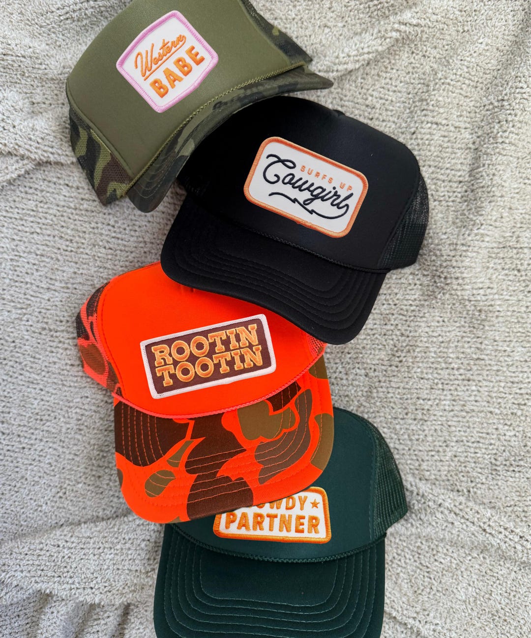 Western Collection Embroidered Patch Trucker Hats Custom Vintage ...