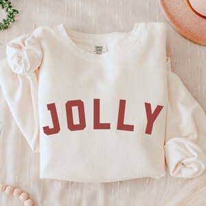 Jolly Crewneck Festive Holiday Sweatshirt Christmas Sweater for Her ...