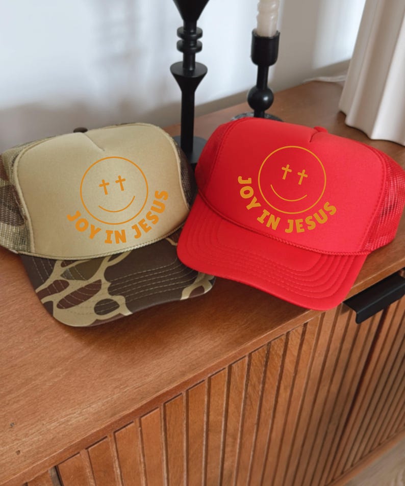 Joy in Jesus Custom Christian Snap Back Cute Foam Hat Baseball Cap Mesh ...