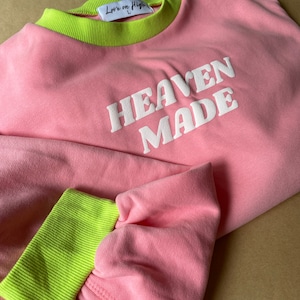 Christian Puff Print Crewneck: Heaven Made Two-toned Sweatshirt - Etsy