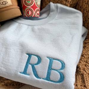 Monogrammed Crewneck Sweatshirt Personalized Pullover Custom Embroidery ...