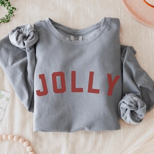 Jolly Crewneck Festive Holiday Sweatshirt Christmas Sweater for Her ...