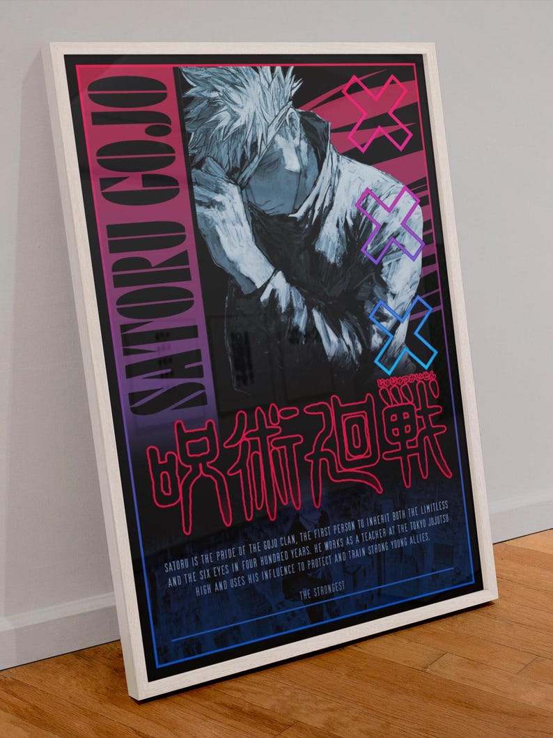 Satoru Gojo Poster | Jujutsu Kaisen Anime Wall Art | JJK Print | Magic ...