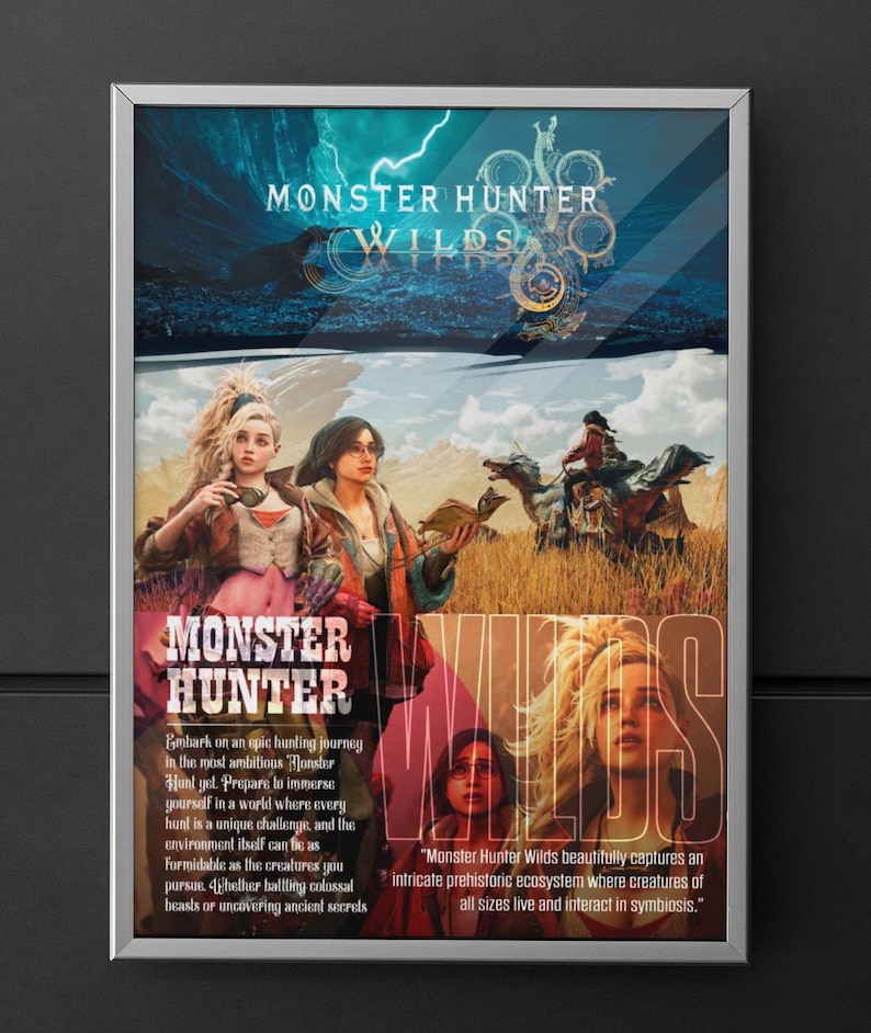 Monster Hunter Wilds Poster – Gemma & Alma Art Print, Fantasy Game Wall ...